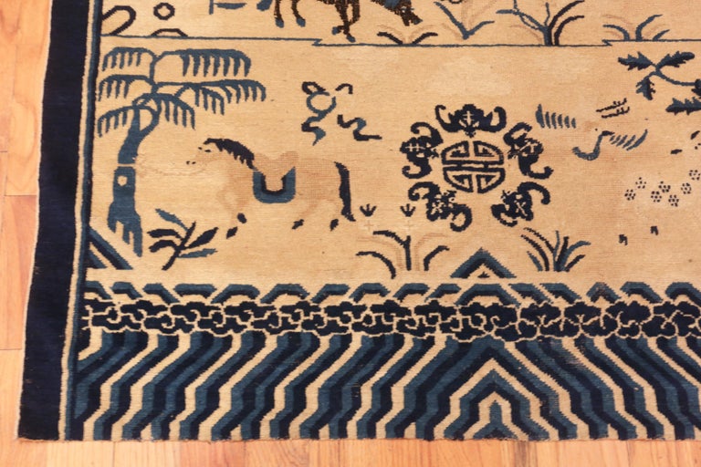 18th Century Antique Chinese Animal Rug. Size: 4 ft 2 in x 5 ft 9 in at ...