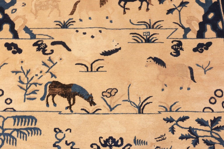 18th Century Antique Chinese Animal Rug. Size: 4 ft 2 in x 5 ft 9 in at ...