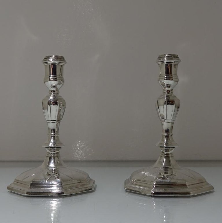 18th Century Antique George I Britannia Silver Pair Candlesticks ...