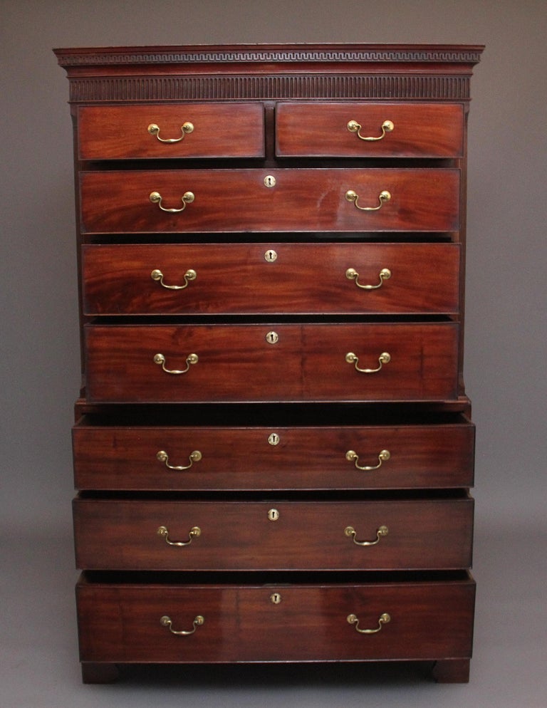 18th Century Antique Georgian Mahogany Chest on Chest For Sale at 1stDibs