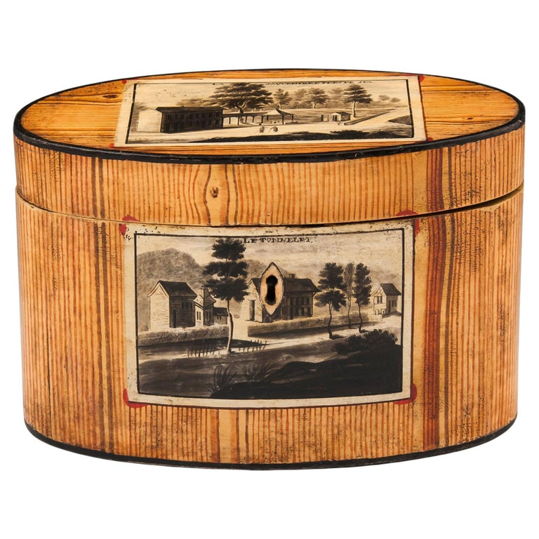 18th Century, Antique Oval Spa Tea Caddy For Sale at 1stDibs