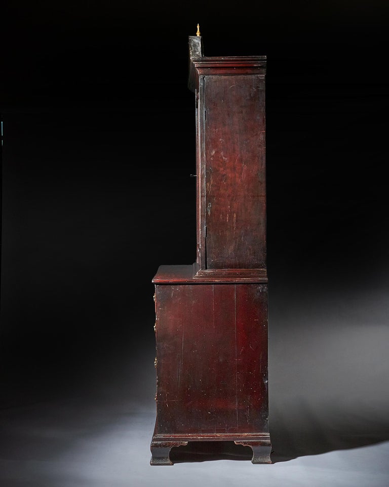 18th Century Architectural Pediment George III Mahogany Bookcase on ...