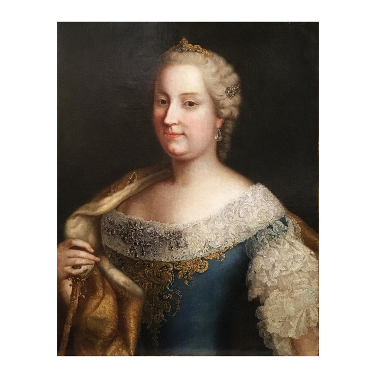 18th Century Austrian Pair of Portraits Depicting Maria Theresa and ...