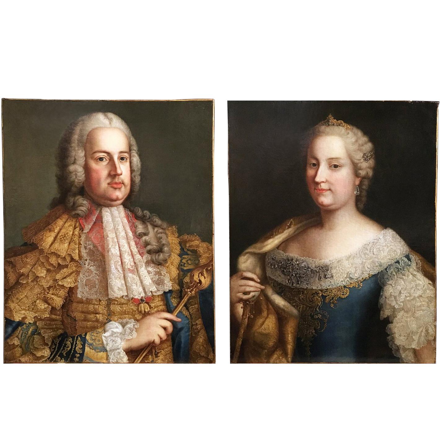 18th Century Austrian Pair of Portraits Depicting Maria Theresa and ...