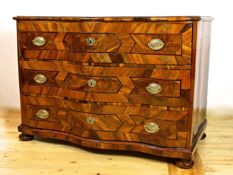 18th Century Baroque Chest of Drawers with Marquetry Works, Austria ...