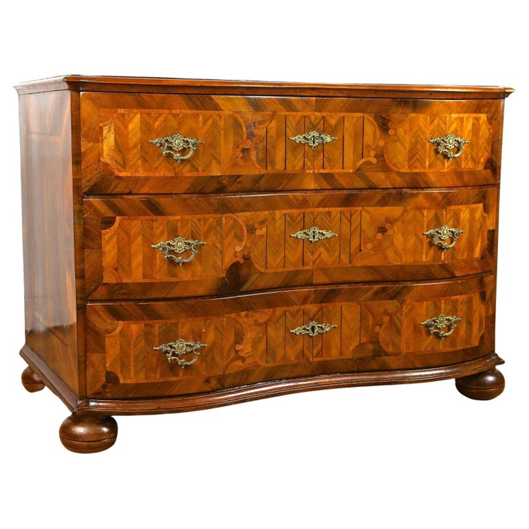 18th Century Baroque Chest Of Drawers With Marquetry Works, Austria ...