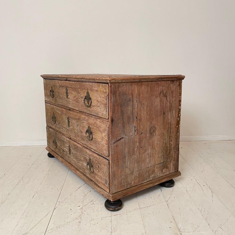 18th Century Baroque Commode in Light Brown Pine, Around 1780 For Sale ...