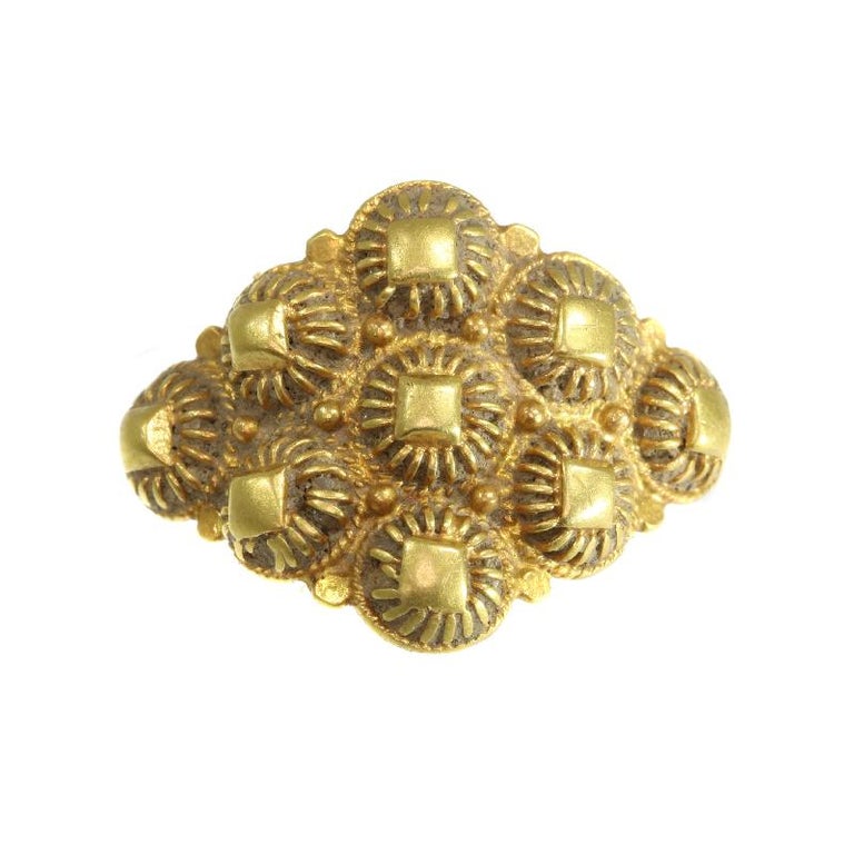 18th Century Baroque Gold Filigree Ring at 1stDibs