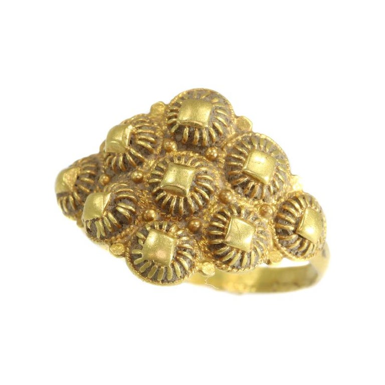 18th Century Baroque Gold Filigree Ring at 1stDibs