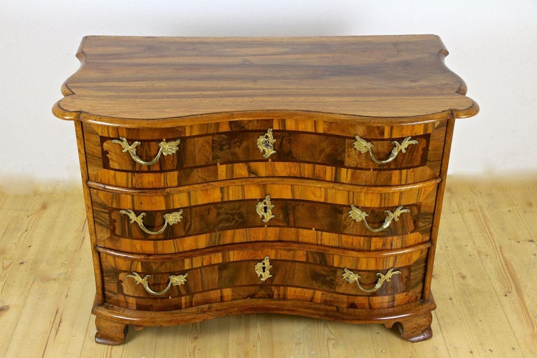 18th Century Baroque Nutwood Chest of Drawers/ Commode, South Germany ...