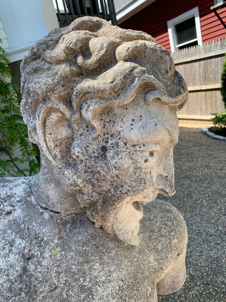 18th Century Baroque Sandstone Sculpture of a Satyr Herm For Sale at ...