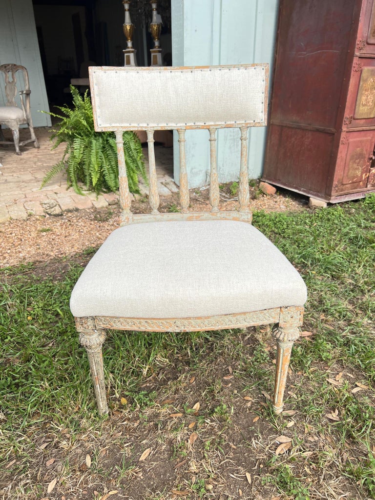 18th Century Big Swedish Rococo Reeded Dining Chairs in New Upholstery ...
