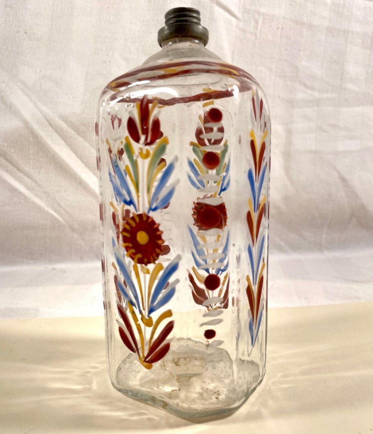 18th Century Blown Glass Enameled Stiegel Type Flask. For Sale at ...