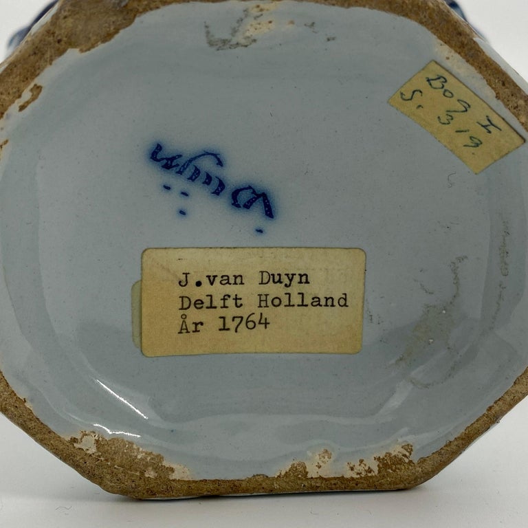 18th Century Blue and White Delft Vase with a Large Cow Scenery For ...