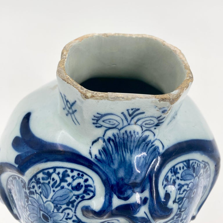 18th Century Blue and White Delft Vase with a Large Cow Scenery For ...