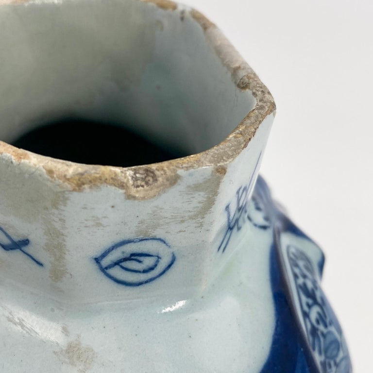 18th Century Blue and White Delft Vase with a Large Cow Scenery For ...