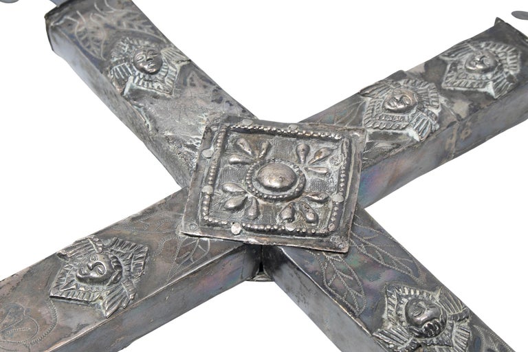 18th Century Bolivian Silver Cross For Sale at 1stDibs