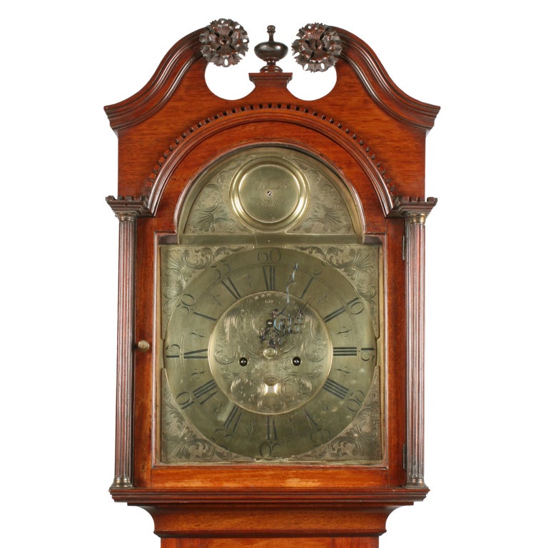 18th Century Brass Dial Grandfather Clock For Sale at 1stDibs