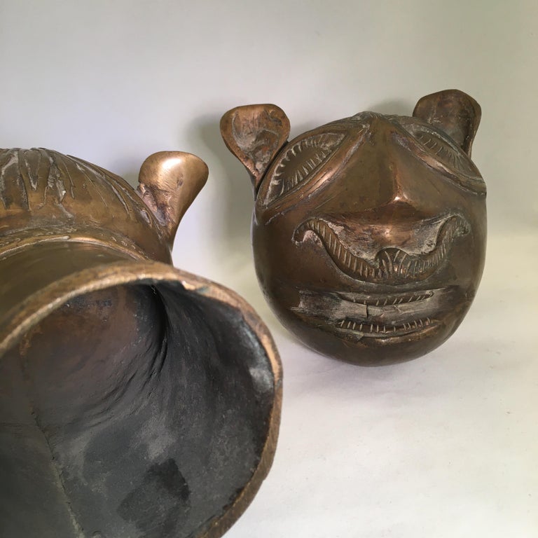 18th Century Bronze Palanquin Leopard Finials at 1stDibs