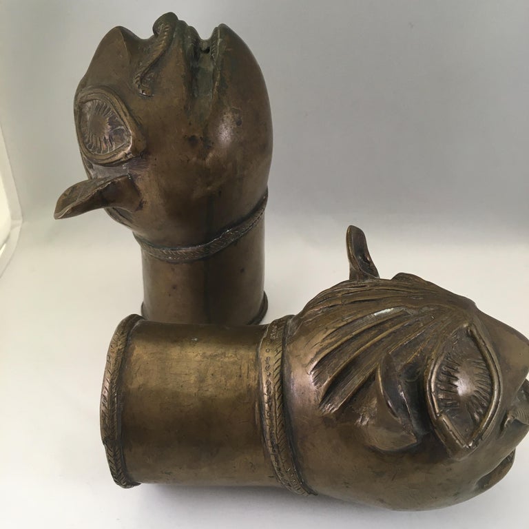 18th Century Bronze Palanquin Leopard Finials at 1stDibs