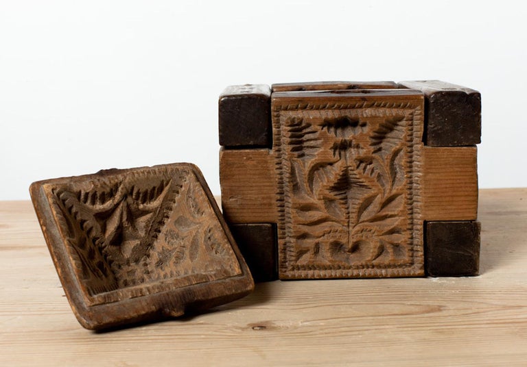 18th Century Butter "Church" Box Carved with Unique Patterned Imprints ...