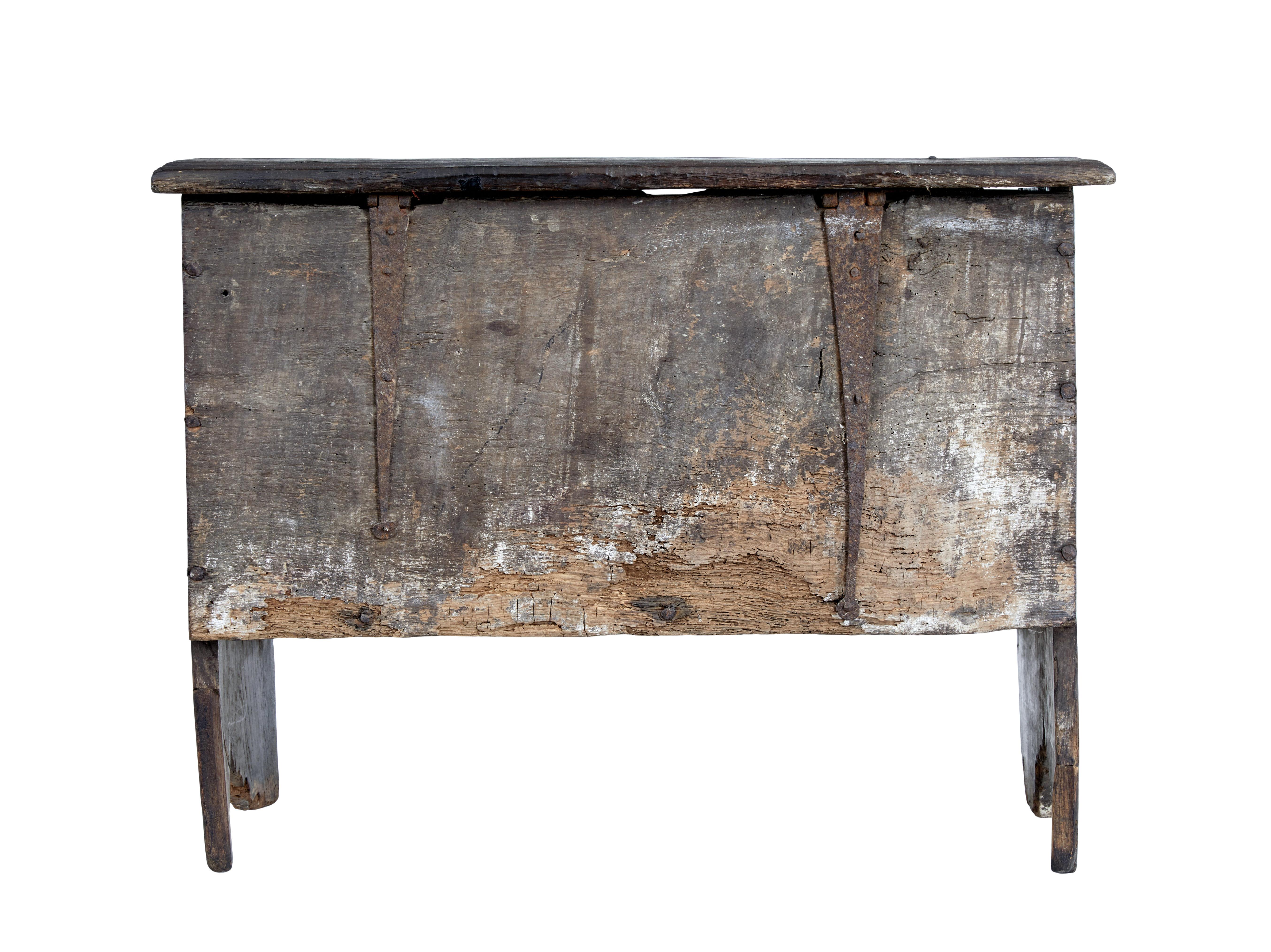 18th Century Carved Oak Coffer For Sale at 1stDibs