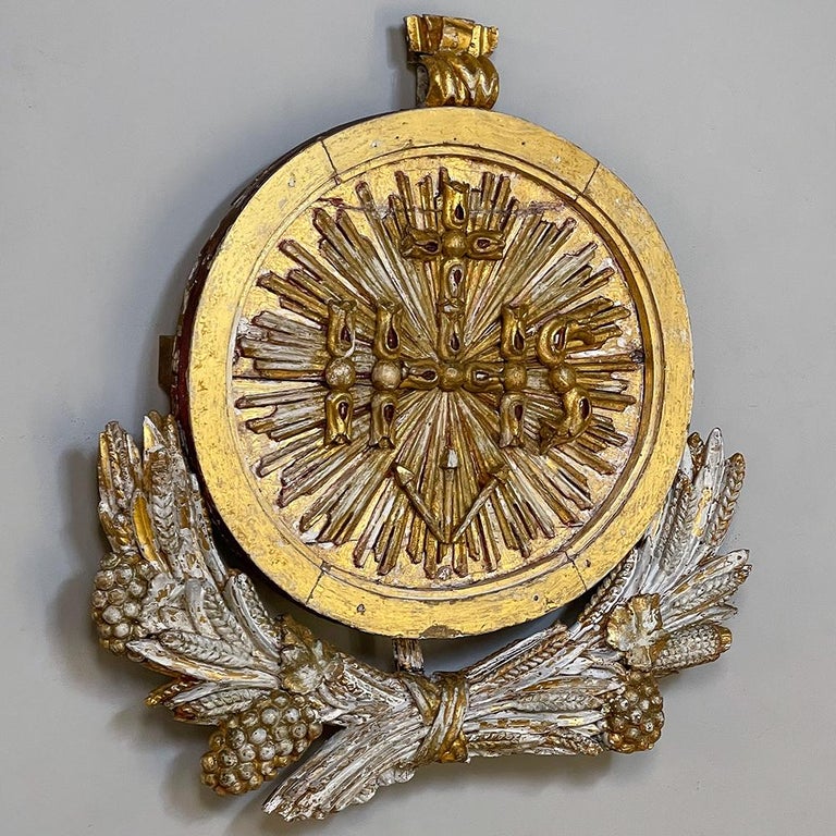 18th Century Carved and Painted Symbolic Christian Plaque For Sale at ...