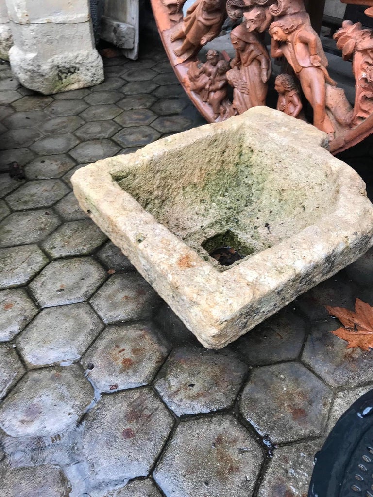 18th Century Carved Stone Container Vessel Sink Bowl Planter Jardinière ...