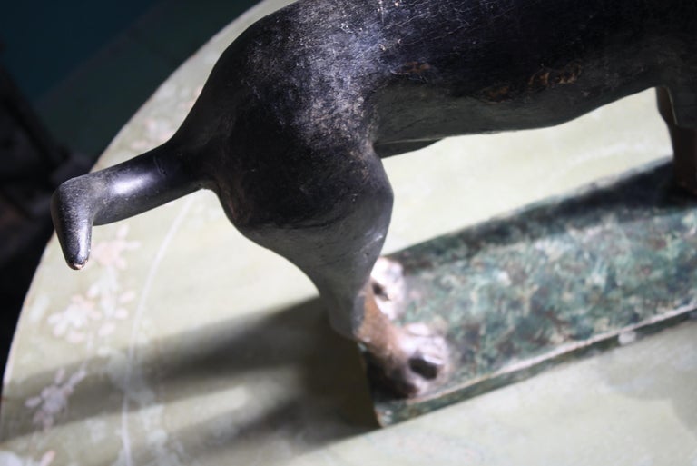 18th Century Carved Wooden Folk Art Sculpture Talbot, Sleuthhound Dog ...