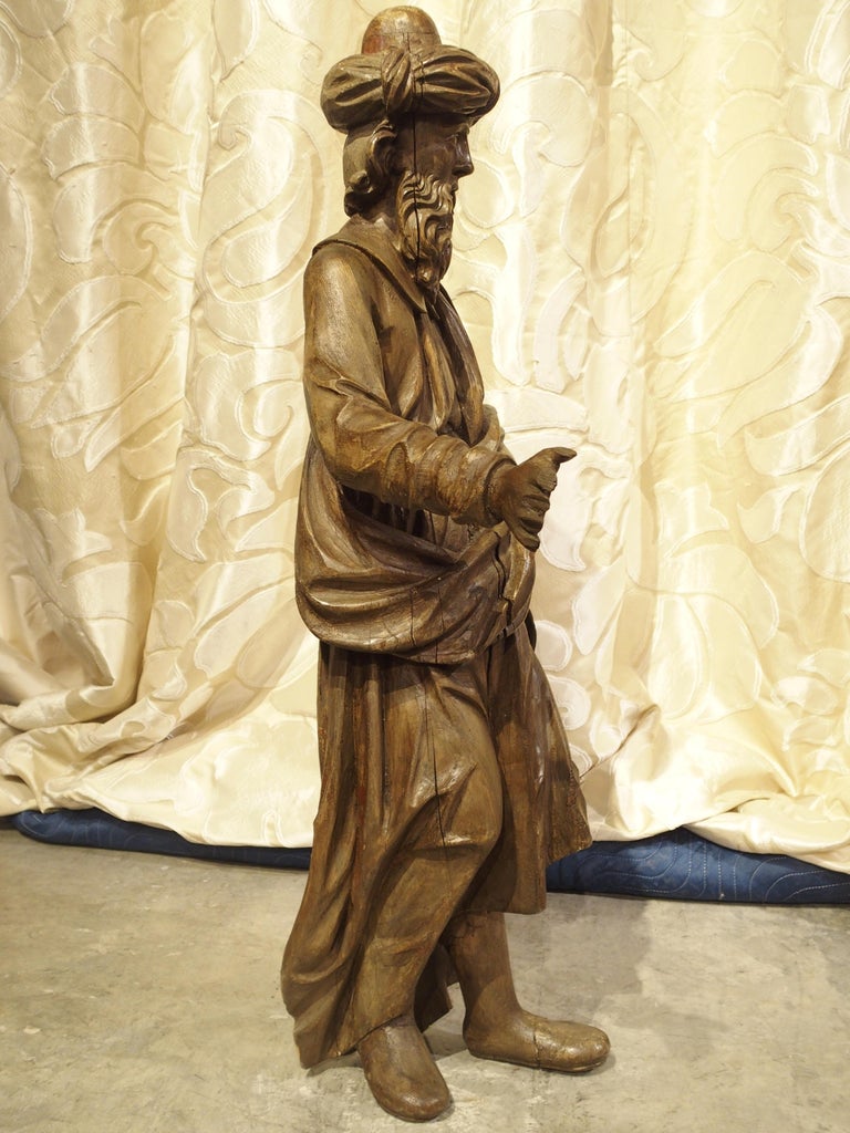 18th Century Carved Wooden Statue from France For Sale at 1stDibs