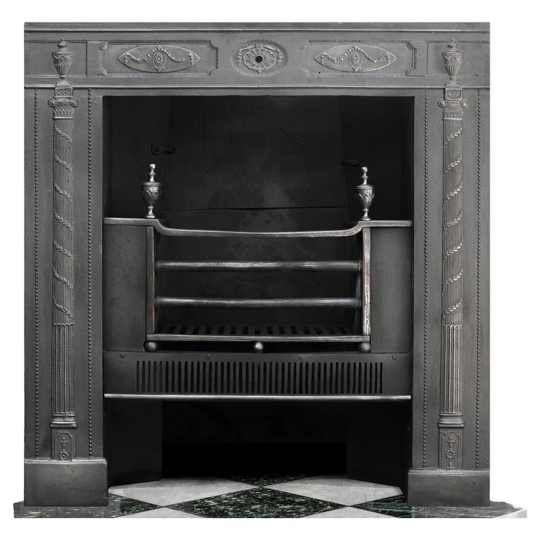 18th Century Cast Iron Adam Style Register Grate For Sale at 1stDibs