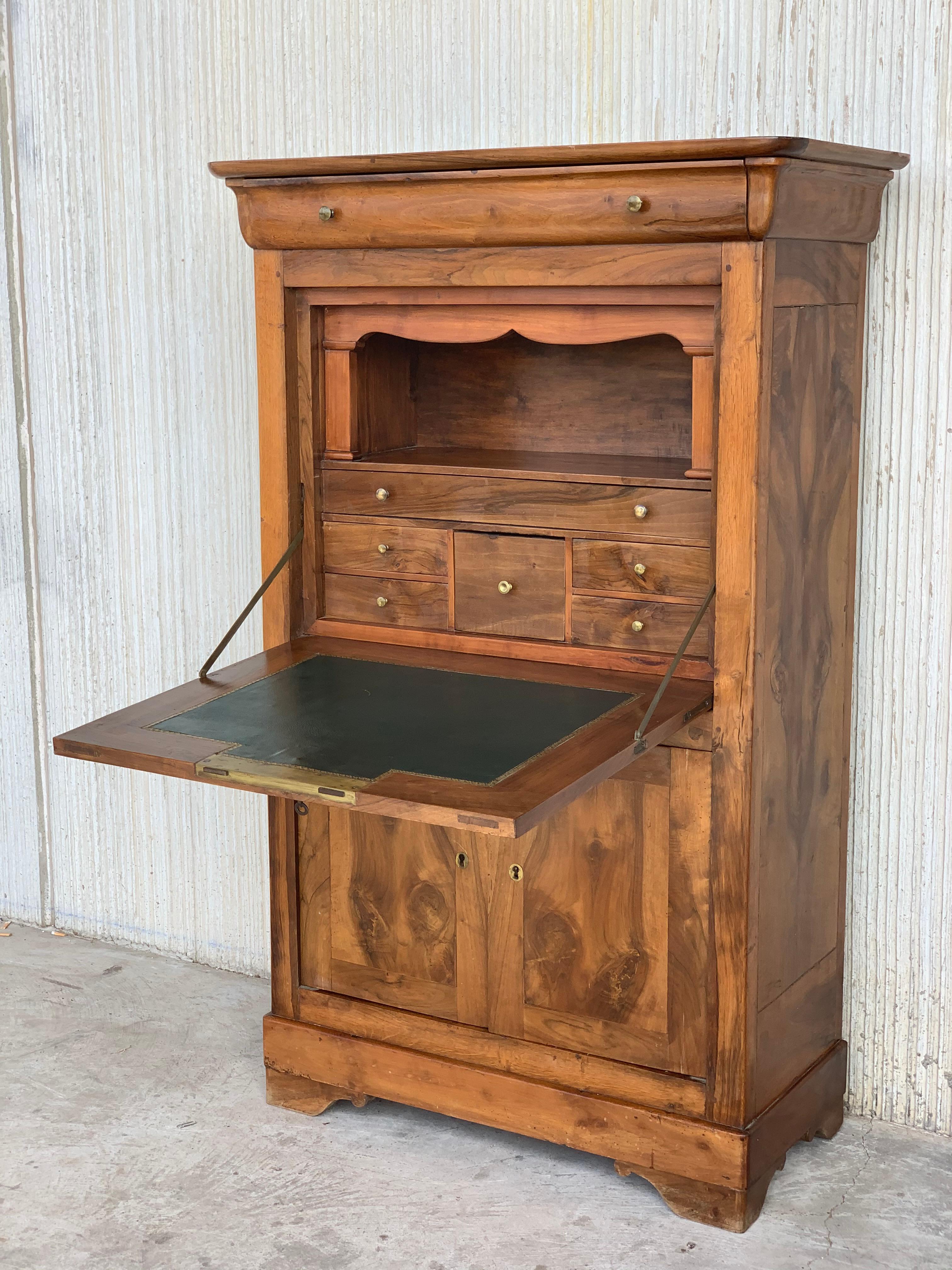 18th Century Catalan Drop-Front Oak Secretary Desk or Abattant, Spain ...