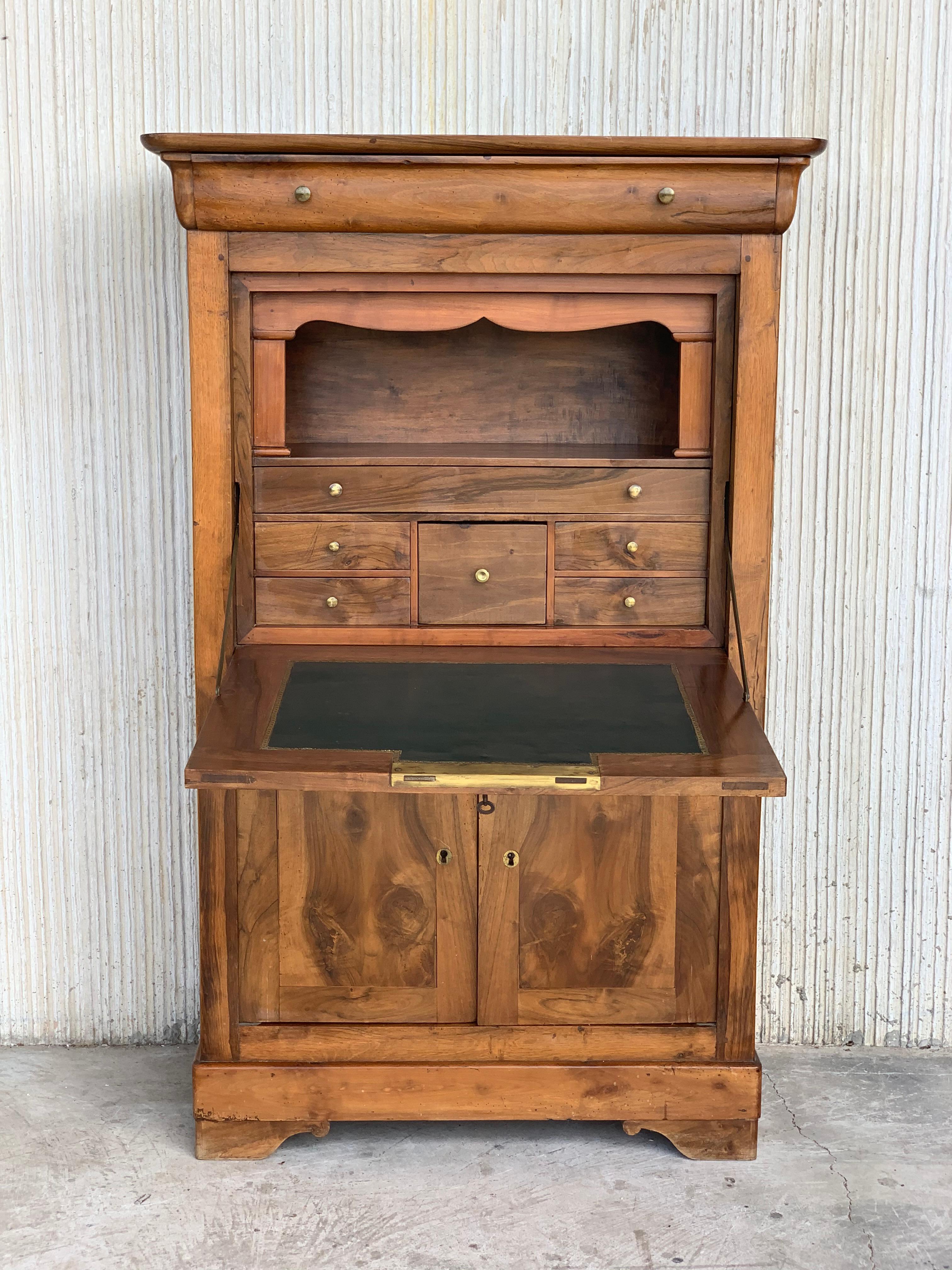 18th Century Catalan Drop-Front Oak Secretary Desk or Abattant, Spain ...
