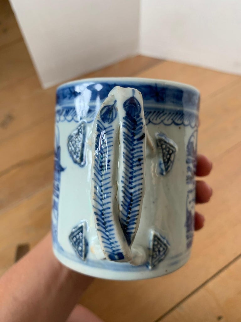 18th Century Chinese Export Canton Ware Blue and White Porcelain Mug ...
