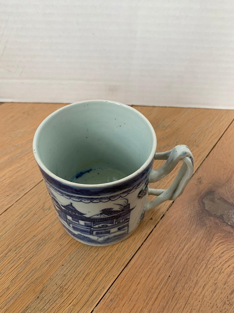 18th Century Chinese Export Canton Ware Blue and White Porcelain Mug ...