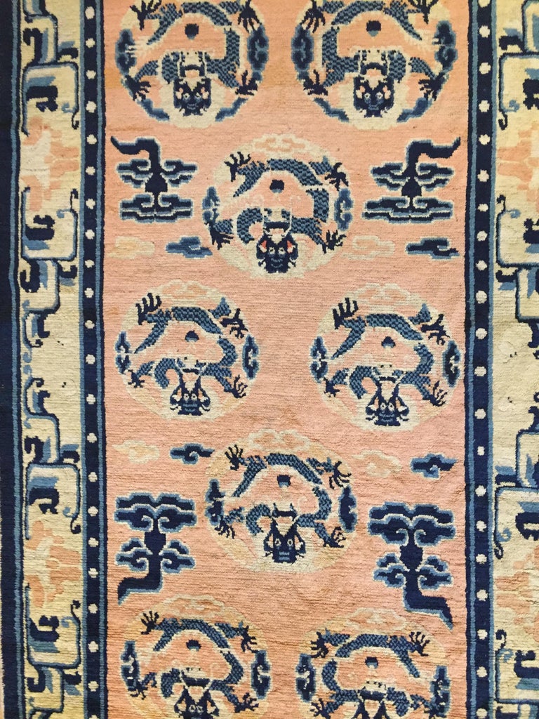 18th Century Chinese Imperial Ningxia Rug Eight Dragons Lotus Flower ...