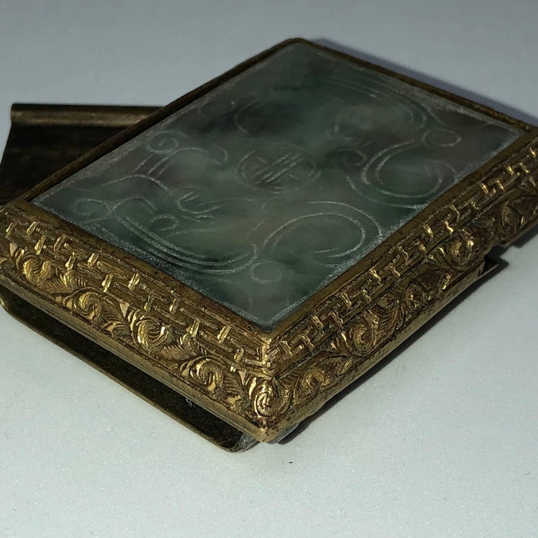 Early 20th Century Jade and Fire Gilded Bronze Belt Buckle For Sale at ...