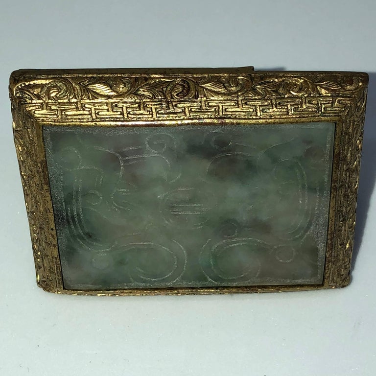 Early 20th Century Jade and Fire Gilded Bronze Belt Buckle For Sale at ...