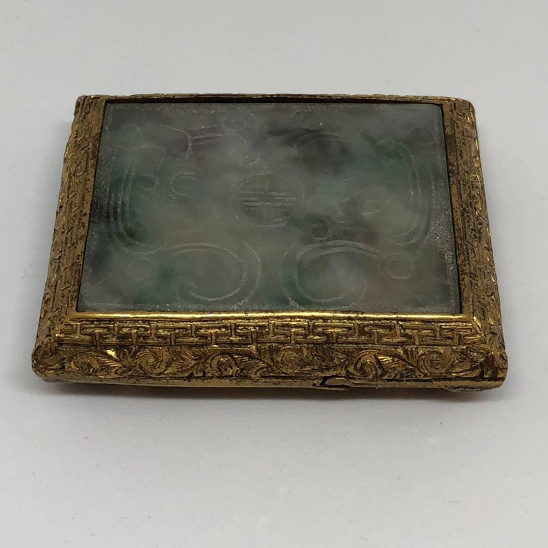 Early 20th Century Jade and Fire Gilded Bronze Belt Buckle For Sale at ...