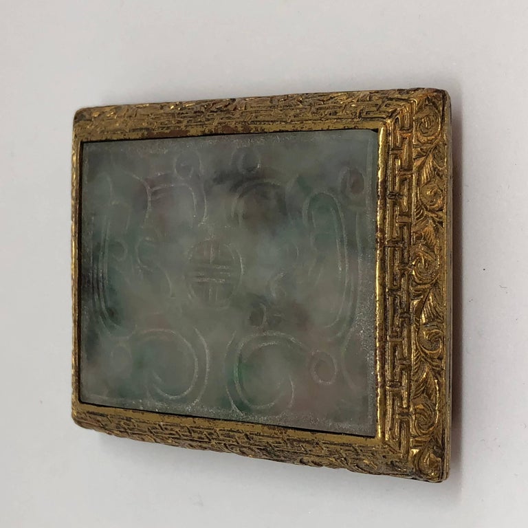 Early 20th Century Jade and Fire Gilded Bronze Belt Buckle For Sale at ...