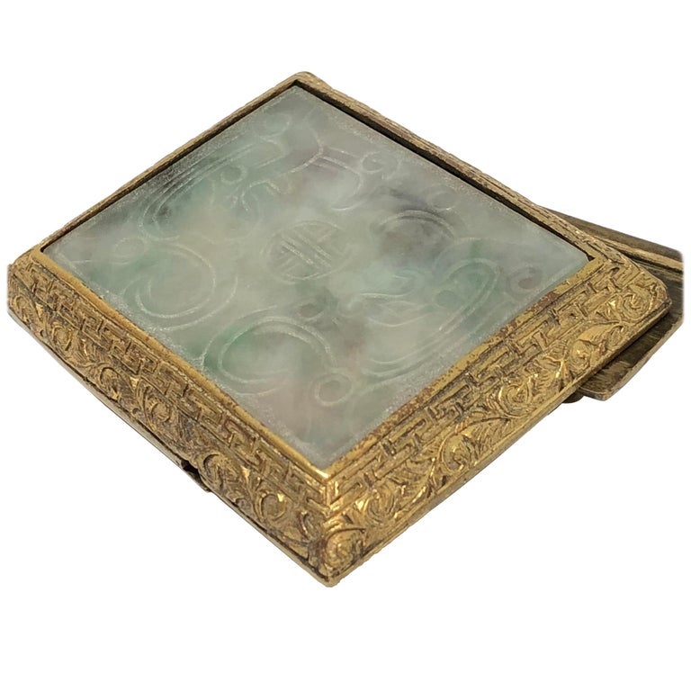 Early 20th Century Jade and Fire Gilded Bronze Belt Buckle For Sale at ...
