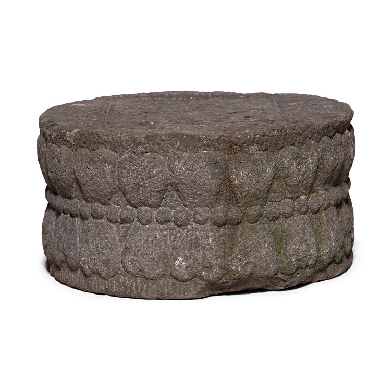 18th Century Chinese Lotus Stone Column Base at 1stDibs