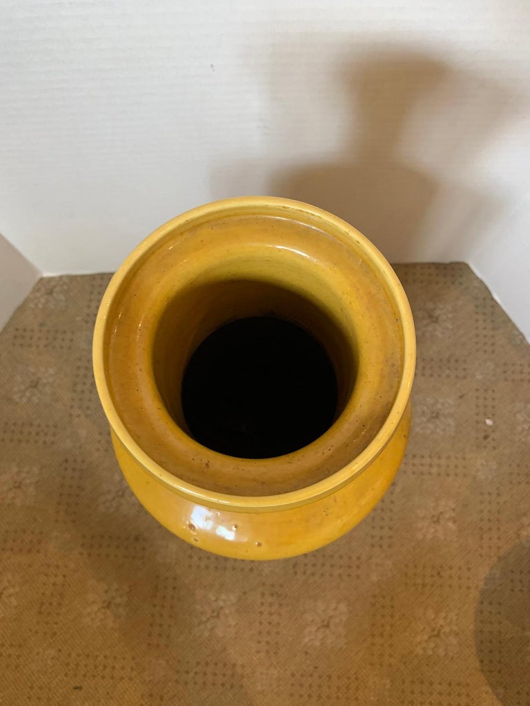 18th/19th Century Chinese Yellow Rouleau Form Pottery Vase, Unmarked at ...