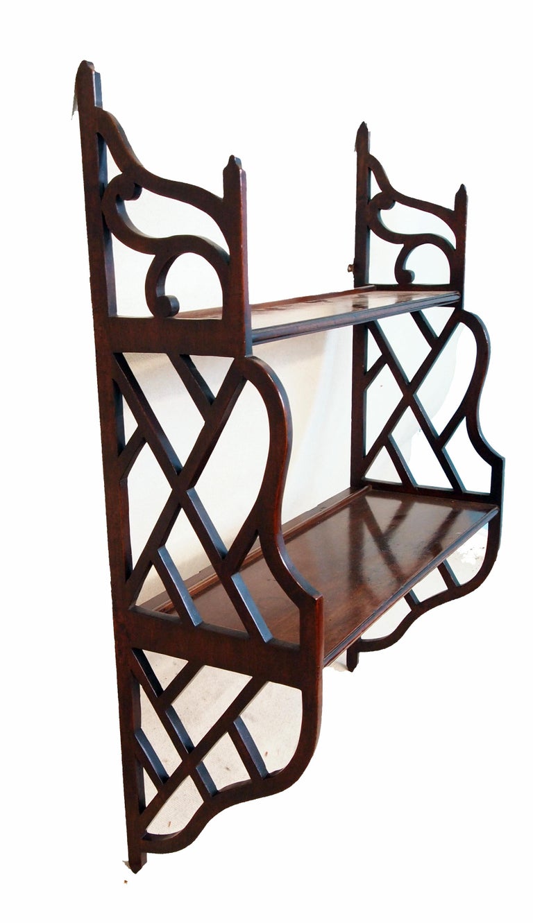 18th Century Chippendale Period Mahogany Wall Hanging Shelves at 1stDibs