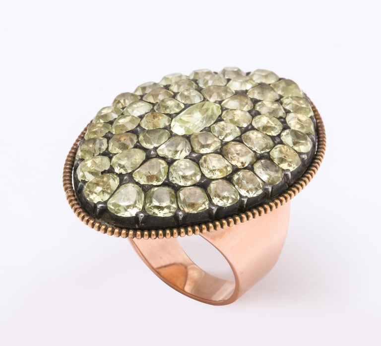 18th Century Chrysolite Cluster Ring For Sale at 1stDibs
