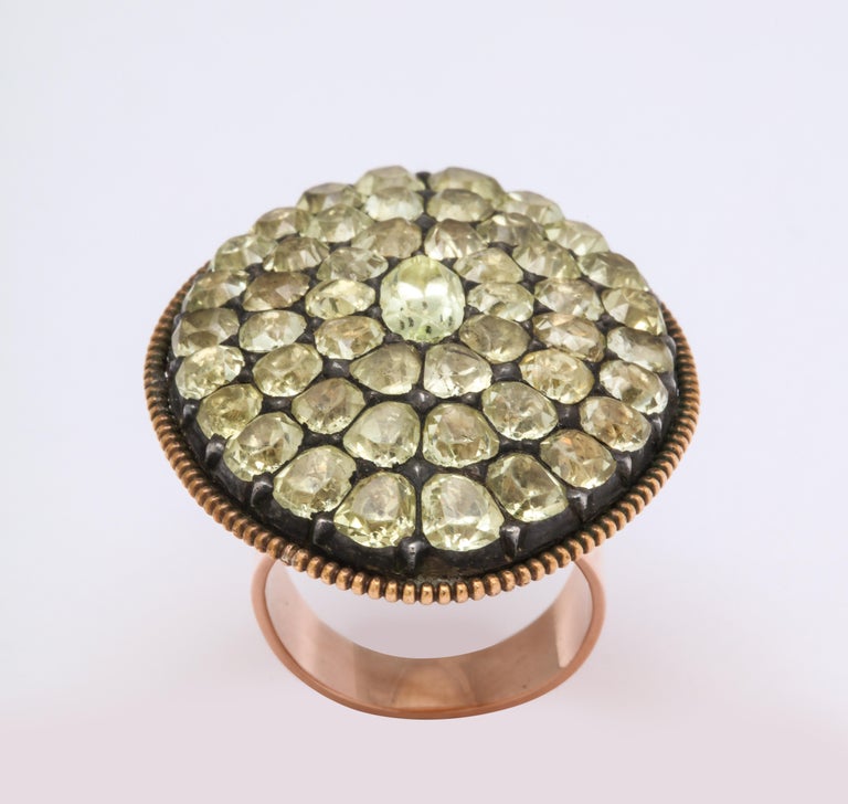 18th Century Chrysolite Cluster Ring For Sale at 1stDibs