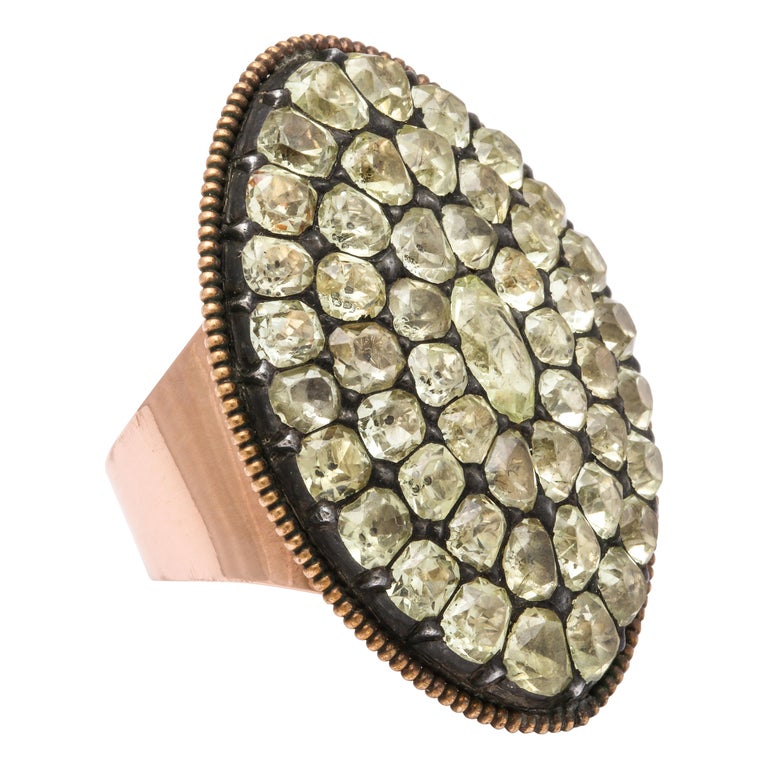 18th Century Chrysolite Cluster Ring For Sale at 1stDibs