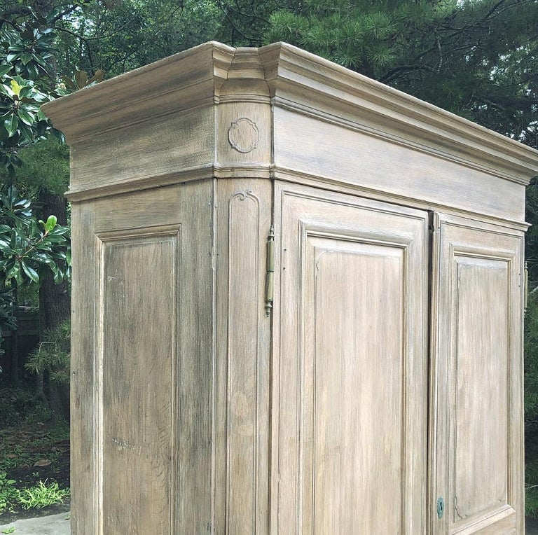18th Century Country French Louis XIV Whitewashed Armoire at 1stDibs