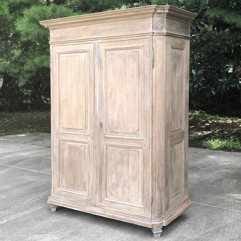 18th Century Country French Louis XIV Whitewashed Armoire at 1stDibs
