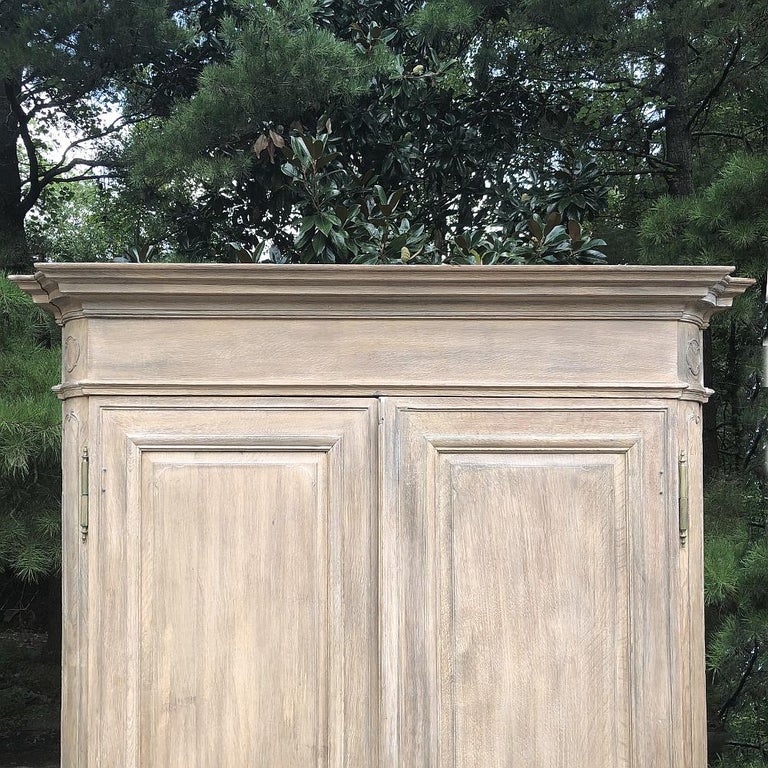 18th Century Country French Louis XIV Whitewashed Armoire at 1stDibs